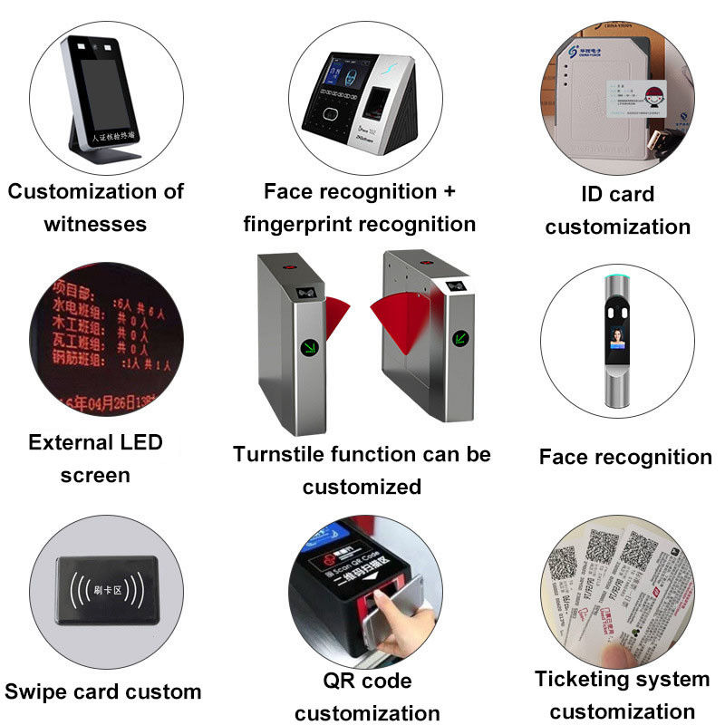 Passage Width 550mm RFID Flap Turnstile Retractable Entrance For Apartment