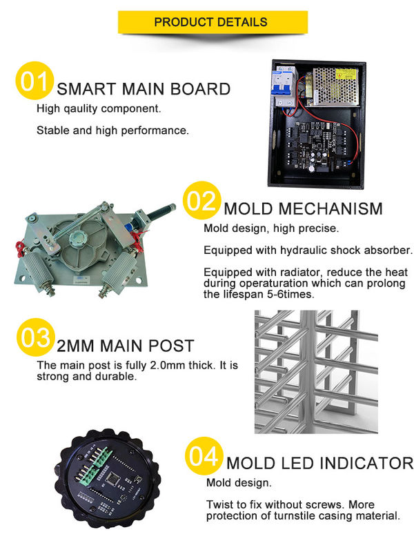 304 Stainless Steel Biometric Automatic Security Gates Full Body Turnstile
