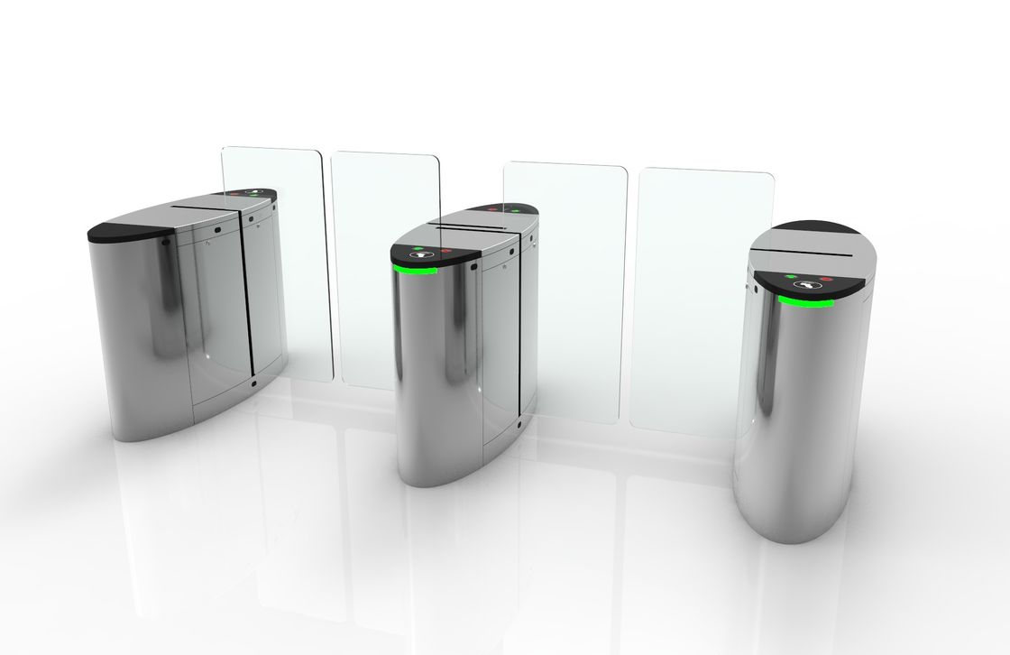 Half Height Glass Sliding Speed Gates Turnstile With Card Reader Access ...
