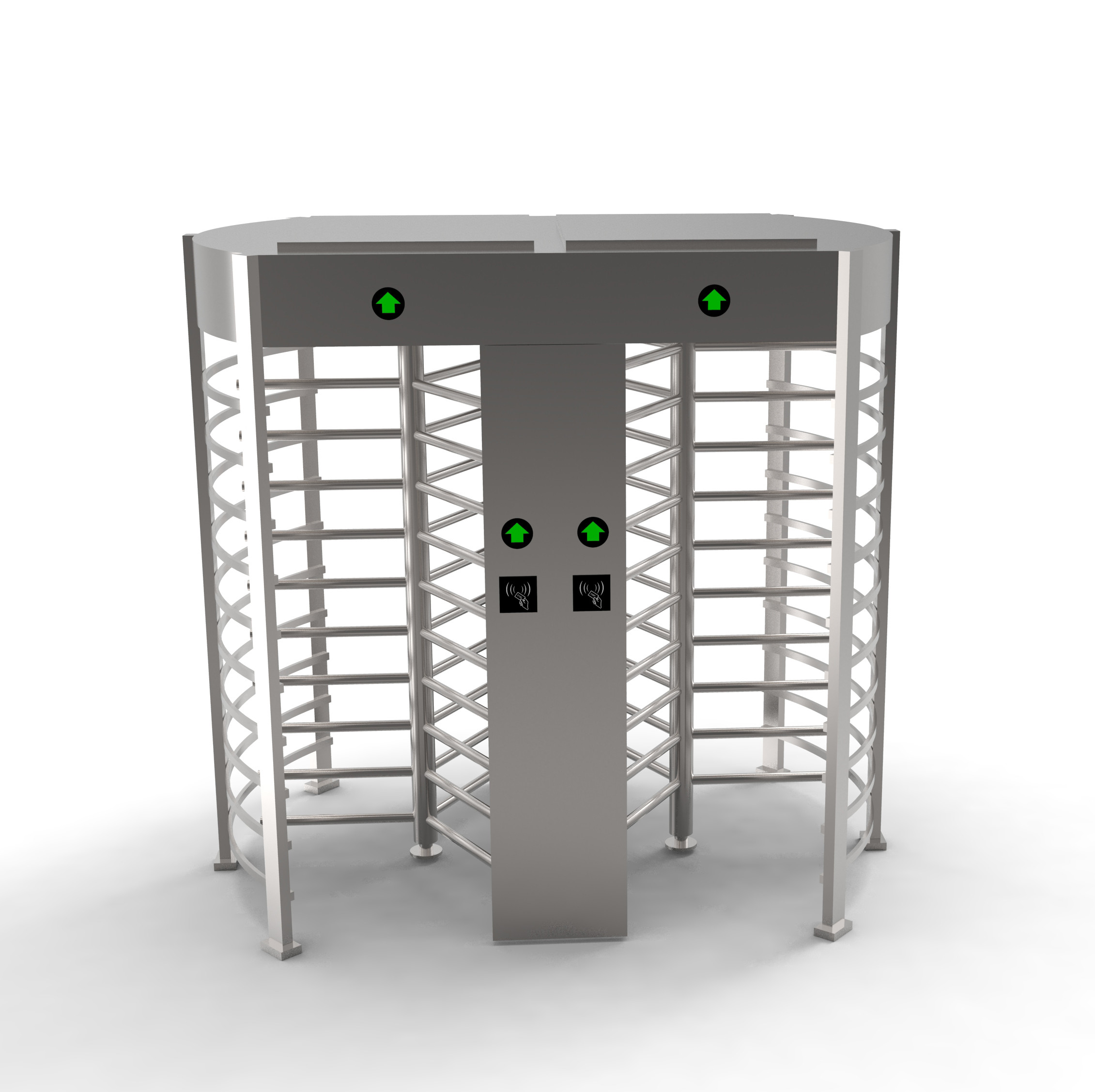 Polished 304 Stainless Steel Full Height Turnstiles AC 220V 50Hz