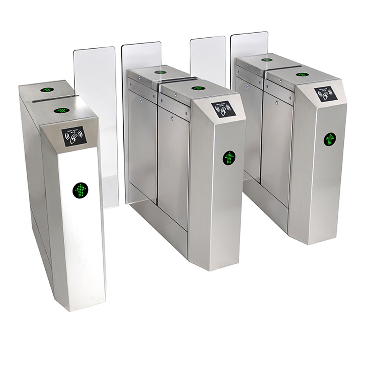 24V DC Motor Acrylic Glass Sliding Turnstile Barrier Gate CE