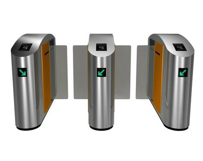 Acrylic Glass Full Height Sliding Turnstile Barrier Gate 24VDC