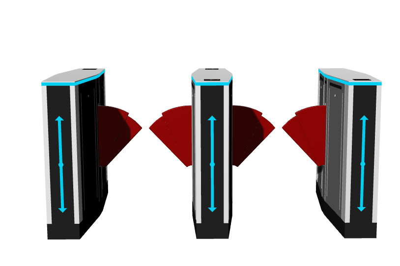 304 Stainless Steel Wing Gate Turnstile Custom Dimension Anti Collision